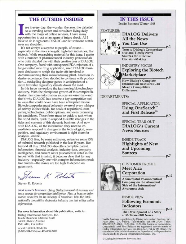 The Outside Insider - Dialog Information Systems magazine - Nomadic ...