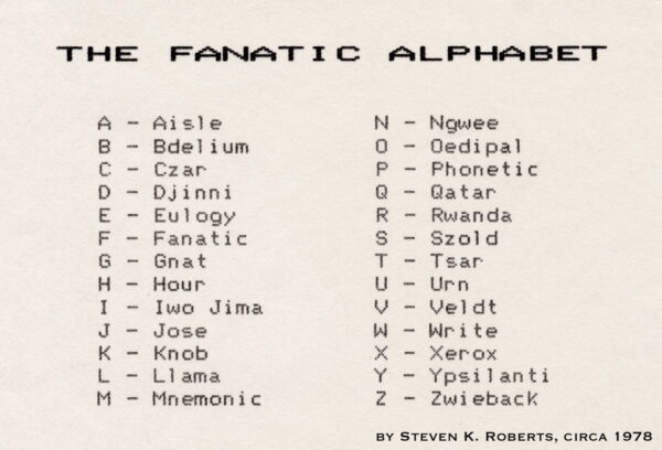 The Fanatic Alphabet - Nomadic Research Labs